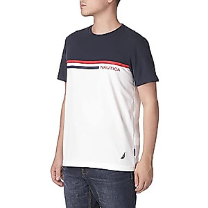 Nautica mens Nautica Men's Navtech Colorblock Tee T Shirt, Navy, X-Large US