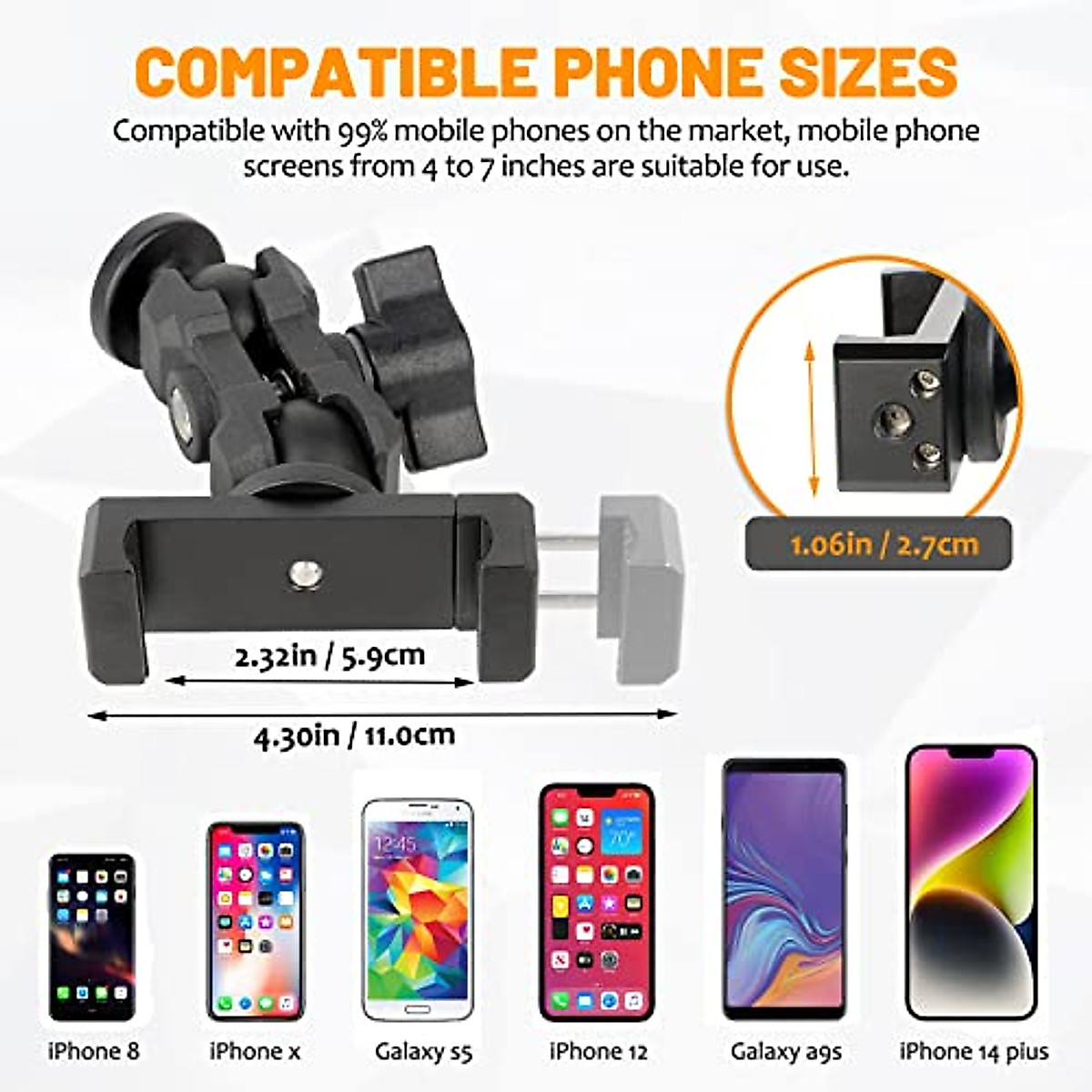 MAIKER OFF ROAD Phone Holder Mount Mounts on Dashboard for Ford Bronco 2021 2022 2023 Custom Adjustable Stabilizer Bronco Cell Phone Holder