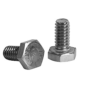 KINJOEK 100 Pieces 1/4-20 x 1/2 Inch Stainless Steel Hex Bolts, Hex Head Cap Screw Bolts, 18-8 304 S/S Fully Threaded Hexagon Bolts Fastener