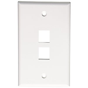 Leviton 41080-2WP Quickport Wallplate, Single Gang, 2-Port, White