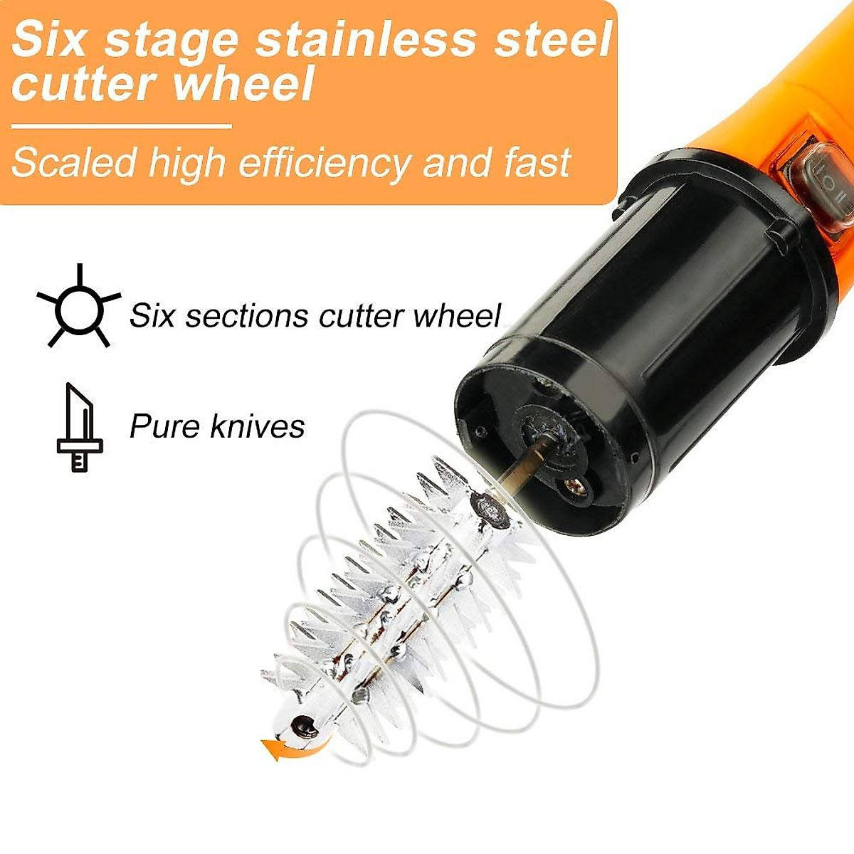 Electric Fish Scaler Remover, Amayia Upgrade Powerful Electric Fish Scaler Skin Deslagger Scaler Rechargeable Waterproof Fish Scaler Automatic Electric Fish Skin Clean Brush (with One Extra Head)