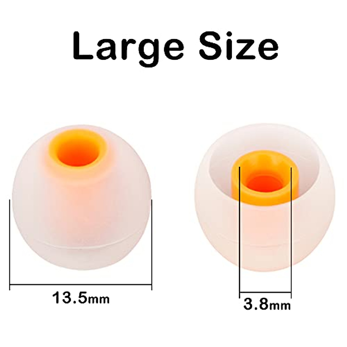 Earbud Tips Replacement Earbud Tips Earbud Replacement Ear Tips(Fit in Inner Hole 3.8-4.2mm in-Ear Headphones) 9 Pairs Large Size