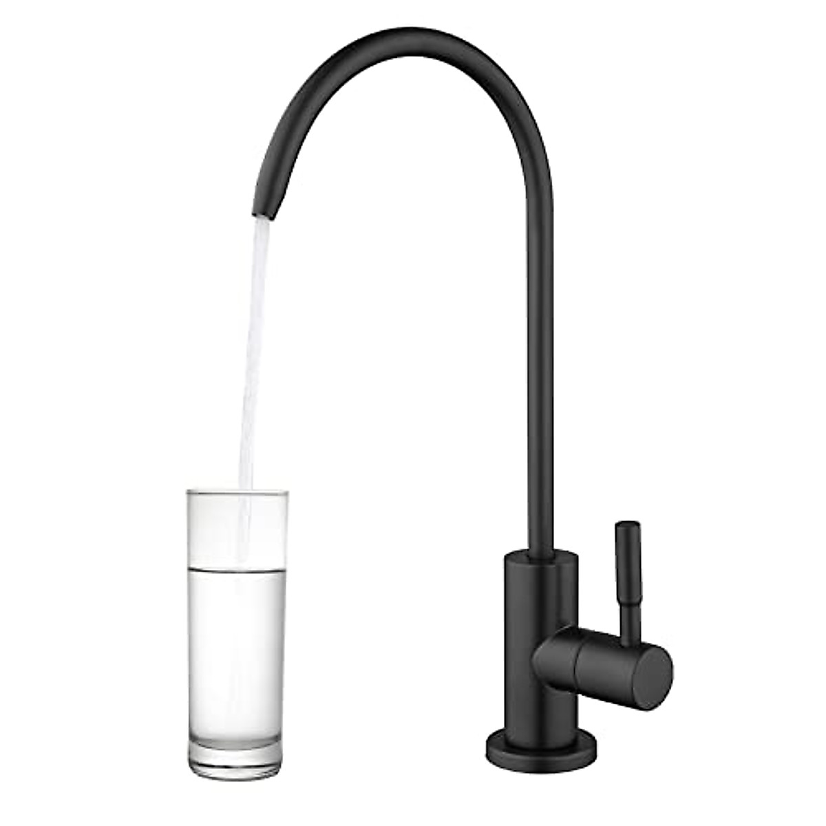 Kitchen Water Filter Faucet(2022NEW)100% Lead-Free Drinking Water Faucet Fits Most Reverse Osmosis Units or Water Filtration System in Non-Air Gap, Stainless Steel 304 Body(Matte Black)