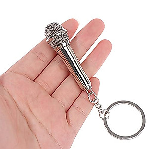 ARFUKA Keychain Microphone Pendant Keyring Creative Gift for Music Lover Gift, Bag Charm, Fashion Accessory