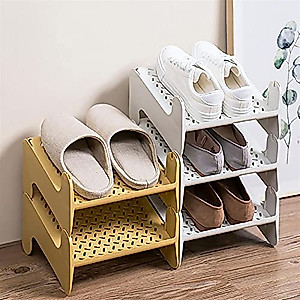 zxb-shop Houseware Stackable Shoe Storage Shelf Nordic Simple Shoe Rack Home Plastic Shoe Cabinet Layered Organizers Racks Shoe Organizer (Color : White Color)
