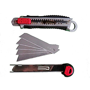 Smithline Heavy-Duty Professional Grade 18mm (3/4 inch) Utility Knife Retractable Razor, Box Cutter, Snap-Off SK2 Blades