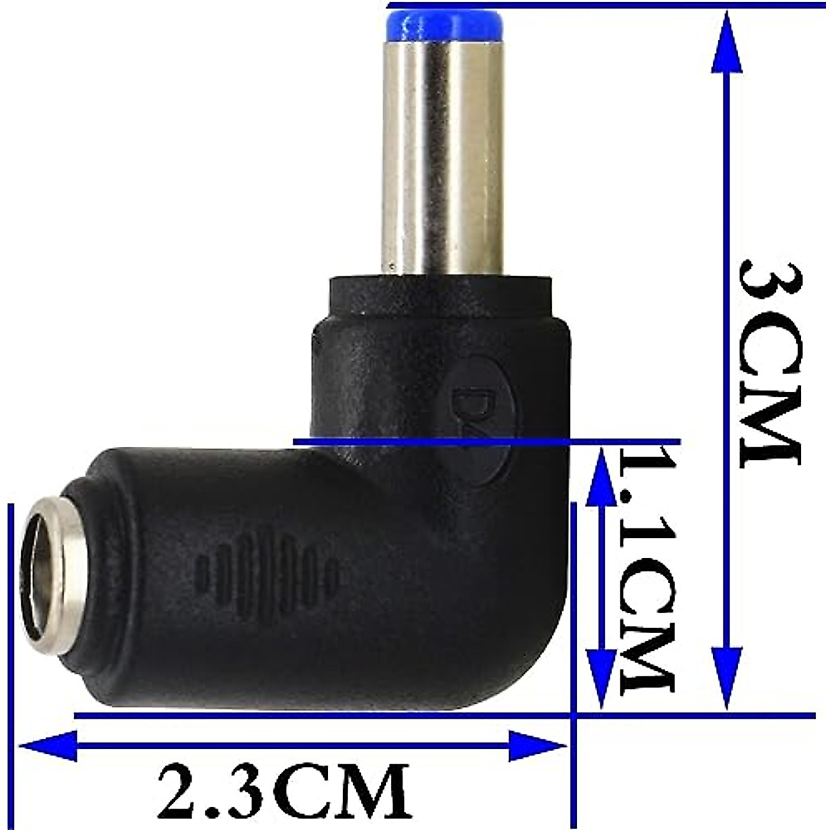 zdyCGTime 90 Degree Angle DC5.5x2.1mm Male to Female Adapter 5 Volt DC Barrel Power Jack Charging Cable Connector for Tablet (DC5.5x2.1mm)(2pack)