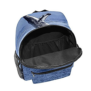 Girls Cute Mini Backpack Humpback Whales Natural Landscape Jumping Sea Small Backpack School Bag Lightweight Preschool Backpacks Fashion Backpack Purse for Women Travel Bag Daypack for Girls Boys