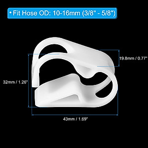 PATIKIL Plastic Tube Tubing Clamps, 2Pcs 3/8" - 5/8" Tube OD Adjustable Precise Flow Control Hose Clamp Clip for Laboratory Pinch Valve, White