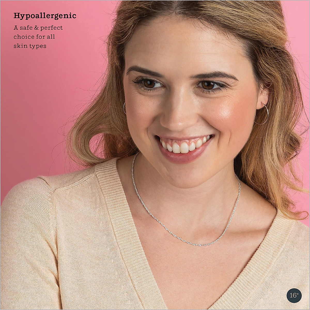 KEZEF 18k 2mm Gold Plated 925 Sterling Silver Necklace Chains Italian Curb Figaro Singapore Popcorn 14"-42" Gold Necklace Chain Sterling Silver Necklace for Girls Boys Necklace Chain