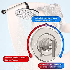 Vicue New Version Escutcheon Replacement for Moen 16090 Chateau Collection, for One-Handle Tub and Shower Faucets, Brushed Nickel