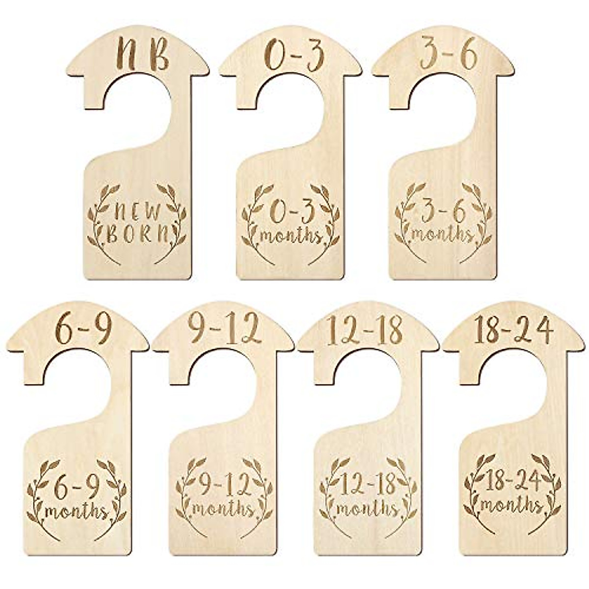Premium Wood Baby Closet Dividers,Set of 7,from Newborn to 24 Month,Baby Closet Organizers,Nursery Decor,Baby Clothes Organizers (Style-3)