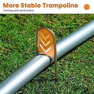 ORCC 1200LBS Weight Capacity 16 15 14 12 10ft Trampoline for Kids and Adults Outdoor Trampolines with Safety Enclosure Net Wind Stakes Non-Slip Ladder