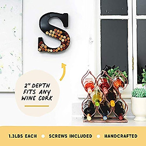 Metal Wine Cork Holder - Letters A to Z | Modern Housewarming Gift, Home Bar Decor, Wine Gift, Bridal Shower Gift, Engagement Gift | Large Wall Art | Home Décor