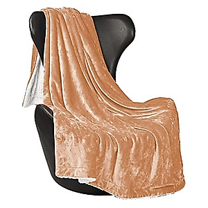 MOOFUN Sherpa Fleece Throw Blanket- 60 x 80 inches, Soft Fluffy Cozy Warm Fuzzy Machine Washable, Durable Blanket for Couch and Bed - Brown