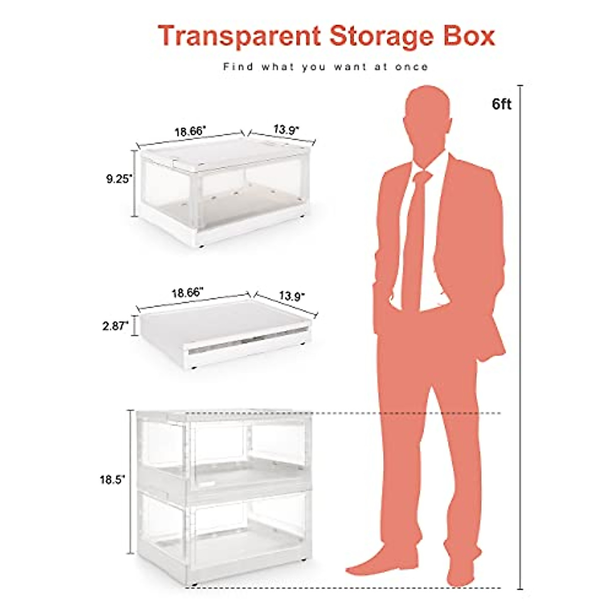 Homde 2 Pack X-Large Storage Bins with Wheels and Load up to 132lb, Collapsible Storage Box Containers Plastic Organizer with Lids & Handle for Home, Kitchen and Office