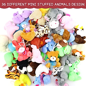 Valentines Day Gifts Cards for Kids, 36 Animal Plush Toys and 36 Valentines Day Cards for Kids School Classroom Prizes, Gift Exchange, Love Notes,for Girls and Boys Classroom Prizes Party Favors Toys