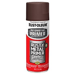 Rust-Oleum 249330 Automotive Rusty Metal Primer Spray Paint, 12 oz., Brown