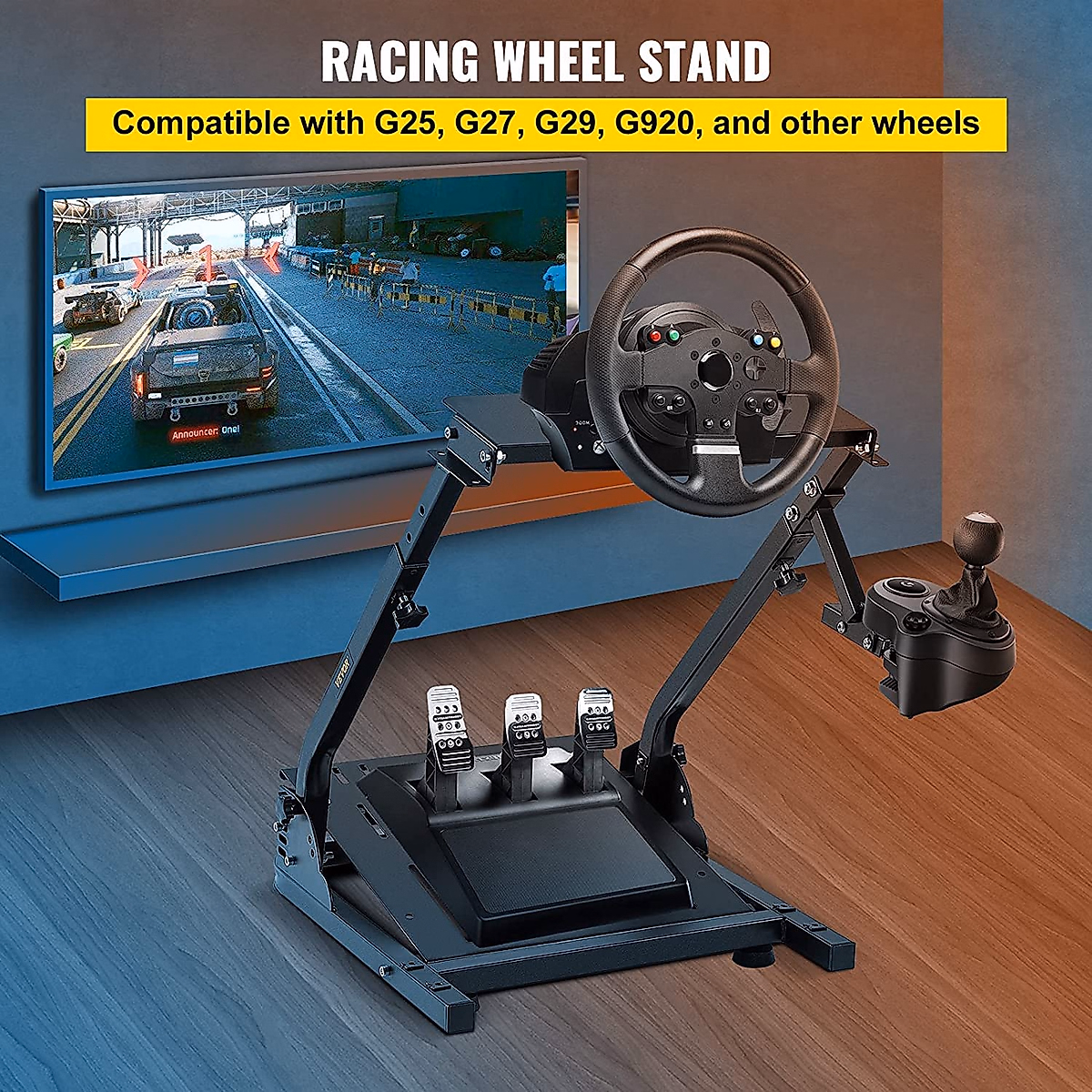 VEVOR G920 Racing Steering Wheel Stand Shifter Mount fit for Mainstream Brands Gaming Wheel Stand Wheel Pedals NOT Included Racing Wheel Stand