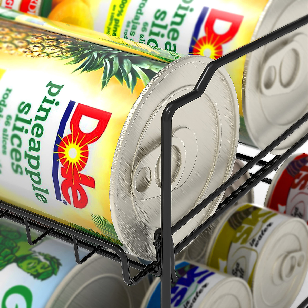 2 Pack SimpleHouseware 2 Tier Can Rack, Black