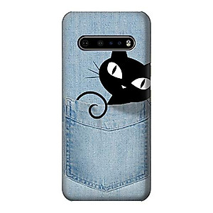 R2641 Pocket Black Cat Case Cover for LG V60 ThinQ 5G