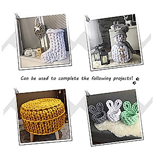 GULAKY Chunky Giant Cotton Tube Yarn Super Soft Thick for Handmade DIY Arm Knitting Blanket Yarn Merino Wool Alternative Home Decor,Blue,1lb