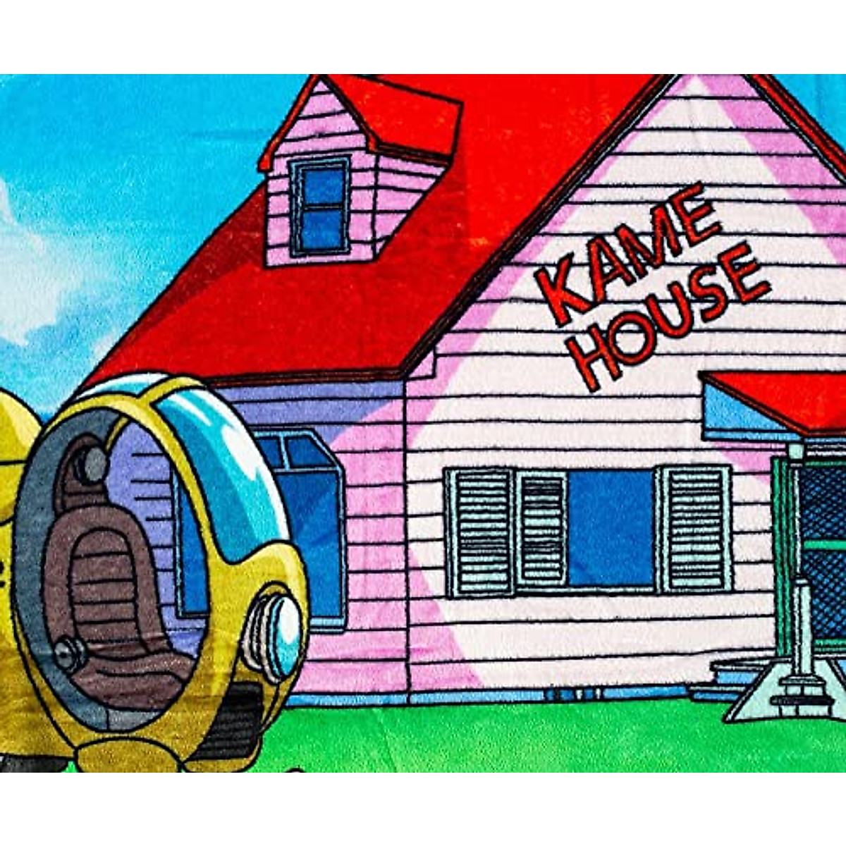 Dragon Ball Z Kame House Plush Throw Blanket | Fleece Blanket Cover, Cozy Sherpa Wrap For Sofa And Bed, Home Decor Room Essentials | Anime Manga Gifts And Collectibles | 45 x 60 Inches