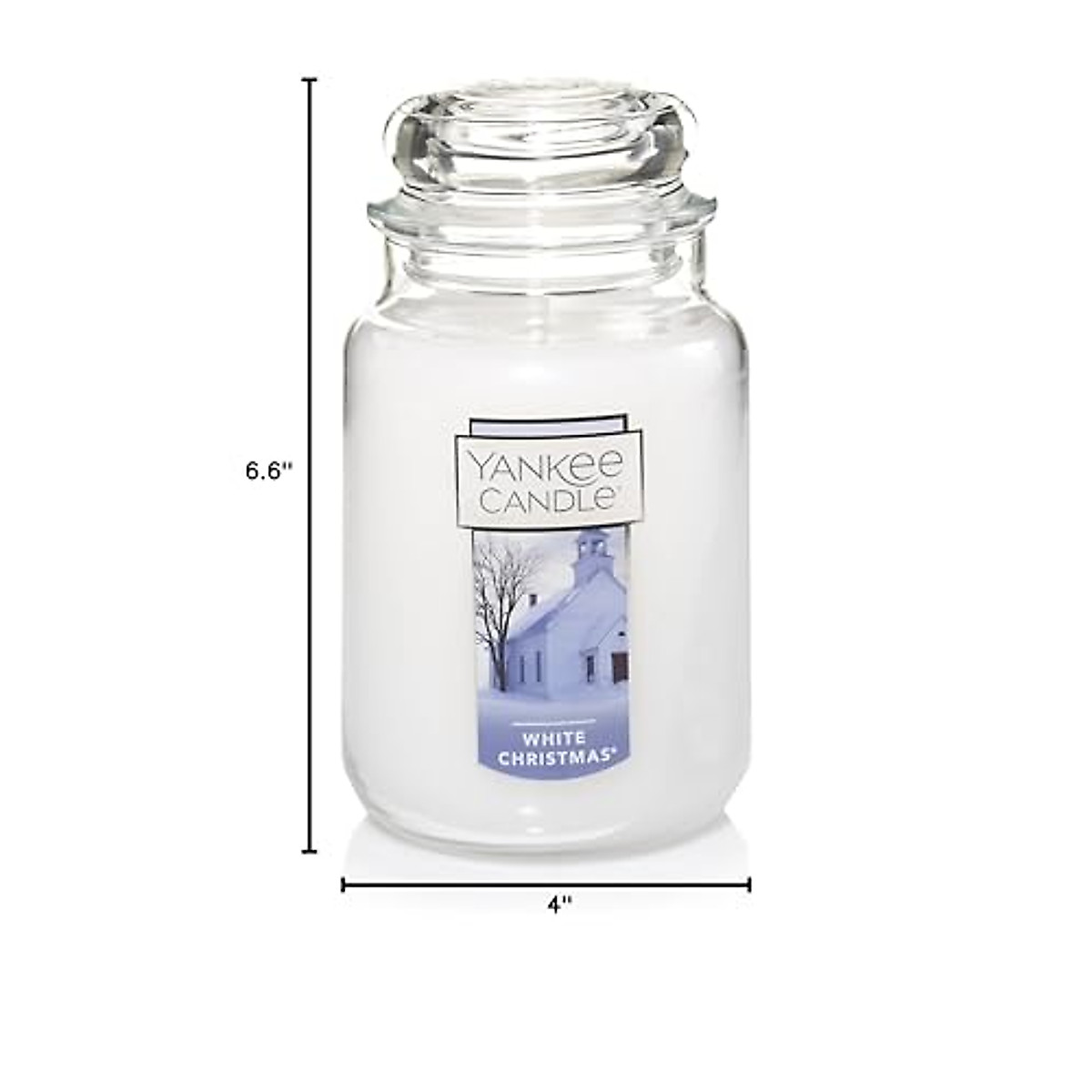 Yankee Candle White Christmas Scented, Classic 22oz Large Jar Single Wick Candle, Over 110 Hours of Burn Time