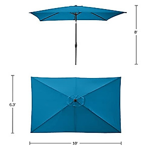 Pure Garden 50-LG1279 Turquoise Rectangular Patio Umbrella Color