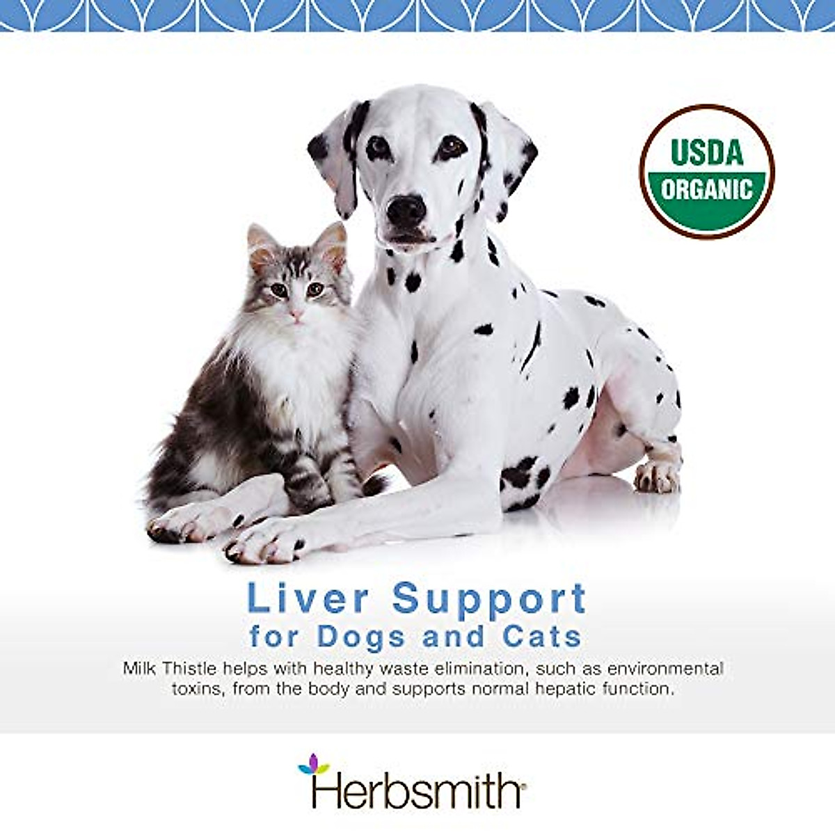 Herbsmith Organic Milk Thistle for Dogs and Cats – Liver Supplement for Dogs & Cats – Made in USA – 500g Powder