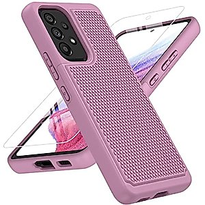 BNIUT for Samsung Galaxy A53 5G (Samsung A53 5G UW) Case: Dual Layer Protective Heavy Duty Cell Phone Cover Shockproof Rugged with Non Slip Textured - Military Protection - 6.5inch (Raspberry Pink)