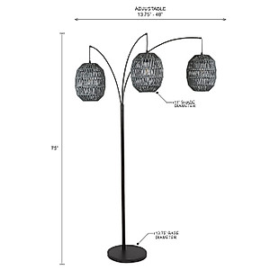 Decor Therapy Laurette 3-Light Metal Floor Lamp, Black