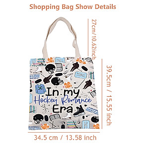 Lywjyb Birdgot In My Hockey Romance Era Tote Bag Hockey Romance Book Club Hockey Player Gift Romance Reader Gift (Hockey Era Tote)