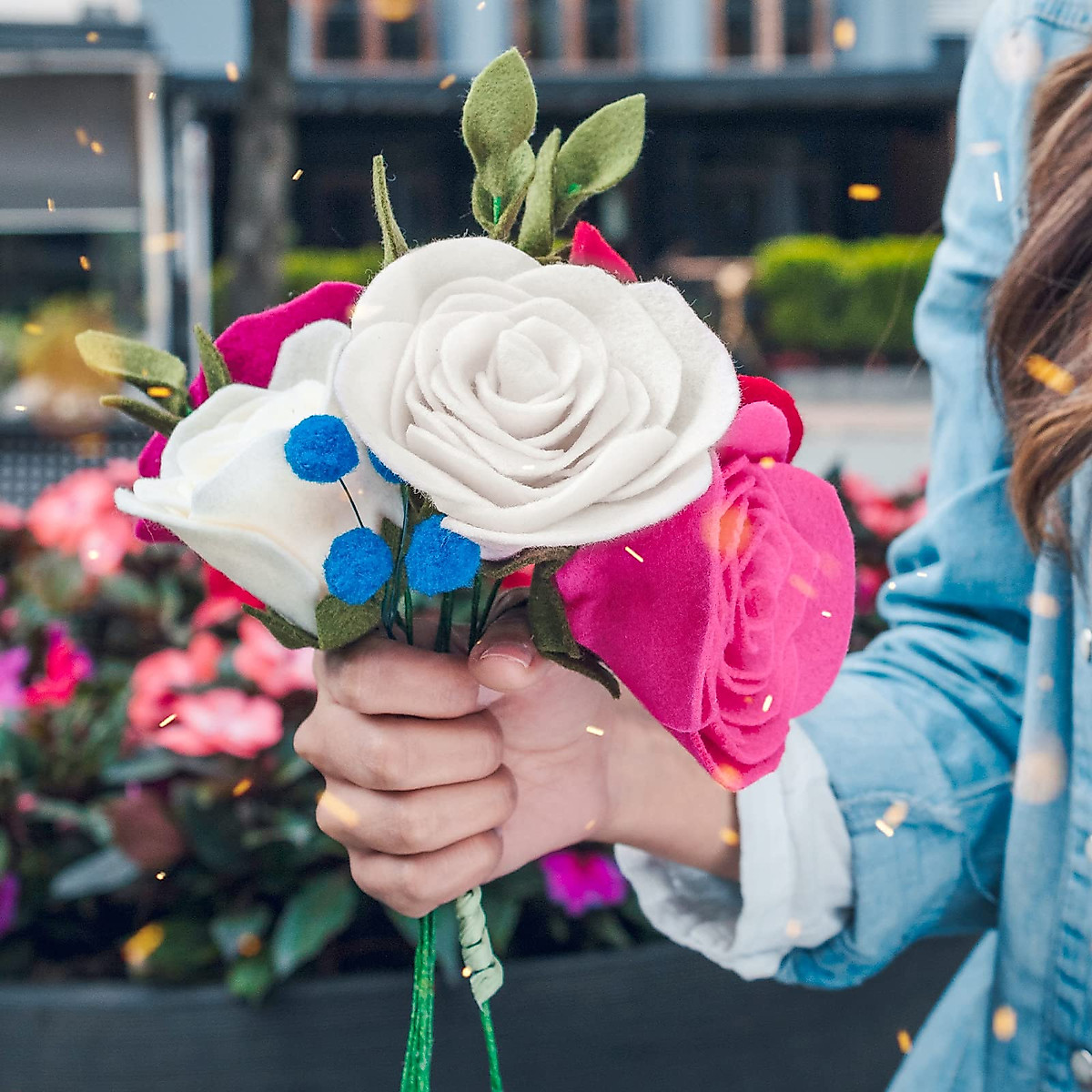 SAVITA 5 Pieces 10 x 9 Inch 3 mm Thick Felt Sheets, Hard Felt Fabric Sheets Halloween Felt Fabric for Patchwork Sewing Crafts (White)