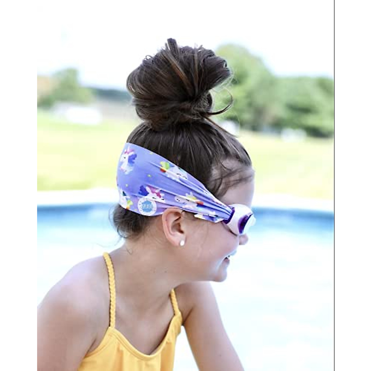 Splash Place SWIM GOGGLES with Fabric Strap - RAINBOW UNICORN | Fun, Fashionable, Comfortable - Adult & Kids Swim Goggles