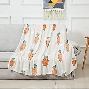 Prime-Home Blanket Fleece Blanket Throw, Cartoon Carrot Easter Pattern Blanket Plush Fleece Throw Blanket Lightweight Blanket Soft Flannel Blankets, Fuzzy Blanket Throw 40x50