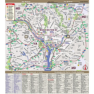 StreetSmart Washington DC by VanDam -- Laminated City Street pocket map with all museums, sights, monuments, government buildings and hotels plus Metro Map, 2021 Edition Map