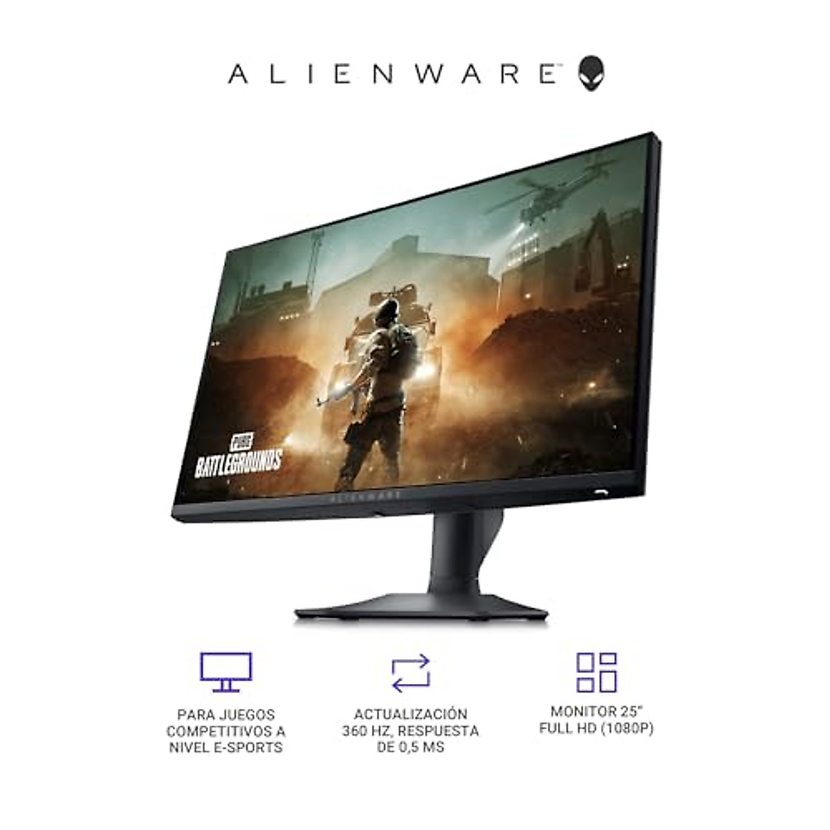 Alienware 25 Gaming Monitor AW2523HF 24.5" IPS LED FHD - 360Hz - AMD FreeSync - VESA - Monitor (USB, HDMI) Height/Tilt/Swivel/Pivot Adjustability - Dark side of the Moon