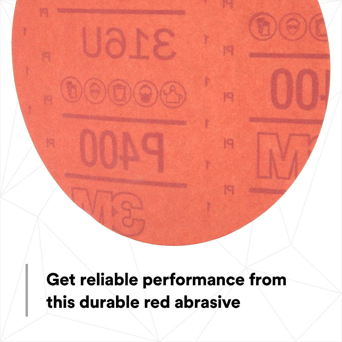 3M Hookit Red Abrasive Sanding Discs, 01261, No Hole, 6 in, 80+ Grade, Pack of 50 Discs, for Auto Sanding, Primer Sanding, E-Coat Sanding