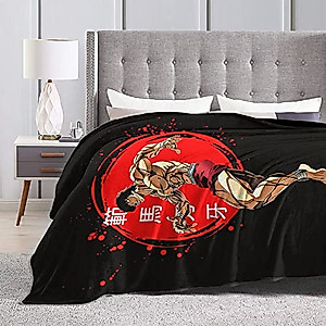Anime Baki The Grappler Blanket Tapestry Sofa Office Bedroom Throw Blankets Super Soft Cozy Microfiber Blanket Bedding 60"X50"