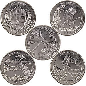2015 S National Park Quarter 5 Coin Set Uncirculated Mint State Clad 25c