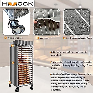 HMOCK Pan Bun Rack Cover for Commercial Bun Pan Bakery Rack - 20 Sheet,Waterproof and Dustproof Bun Rack Cover,23" W x 28" D x 64"