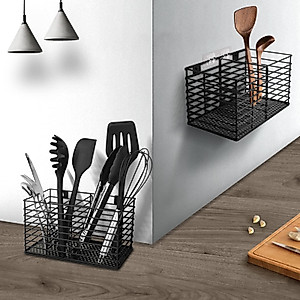 pelreame,kitchen utensil holder,utensil holder,kitchen utensil organizer,utensil organizer,cooking utensil holder,utensil holder for kitchen counter,utensil caddy,black utensil holder,Wall mountable