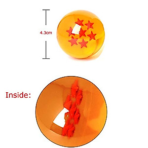 Angelaicos Unisex Stars Acrylic Transparent Play Balls 7pcs Set 4.3cm (Yellow)