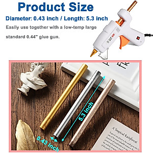 20 Pcs Premium Mailable Glue Gun Sealing Wax Sticks for Wax Seal Stamp, Great for Wedding Invitations, Cards Envelopes, Snail Mails, Wine Packages, Christmas Gift Wrapping (Vintage Gold)
