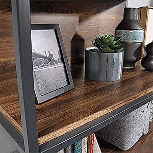 Sauder Nova Loft Bookcase with Doors, L: 33.07" x W: 17.32" x H: 75.98", Grand Walnut Finish