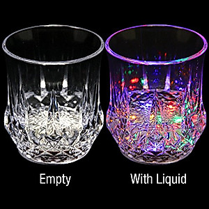 Liquid Activated Multicolor LED Glasses ~ Fun Light Up Drinking Tumblers - 6 oz. - Set of 8