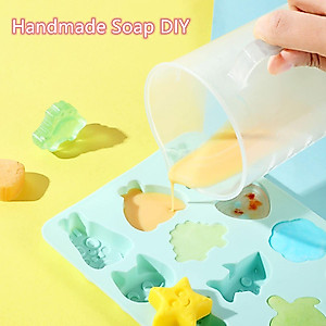 Merthvda 6 Sizes Plastic Beaker Set, 1000ml/500ml/250ml/100ml/50ml/30ml, Thicken Plastic Measuring Cup Clear Raised Graduated Liquid Container with Spout & Handle, Included 10pcs Transfer Pipettes