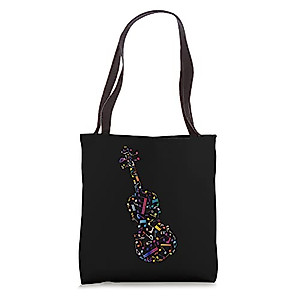 Colorful Music Notes Violin Lover Violinists Musician Tote Bag