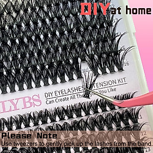 Lash Cluster DIY 280Pcs Mix 40D 50D 10-16MM Individual Lash Extension Cluster Lashes Wispy Fluffy C D Curl False Eyelash Clusters Thin Band Soft to DIY at Home by TIMELABS (40D+50D)
